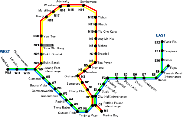 オジさんだって旅に出たい！〉写真と情報〉シンガポール地下鉄路線